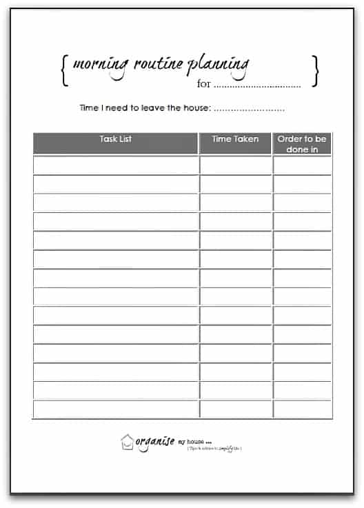 Morning Routine Planning And Checklist Printables